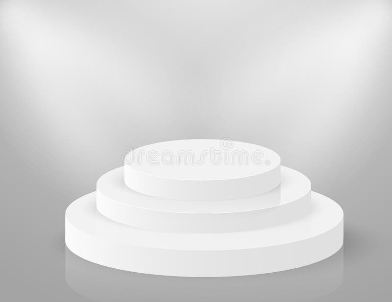 Podium 3D Round Stage. Circle White Pedestal Stock Vector ...