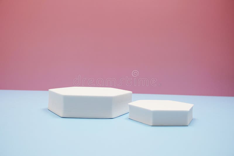 Podium Display Scene Stage Showcase Front View with Copy Space on Pink ...