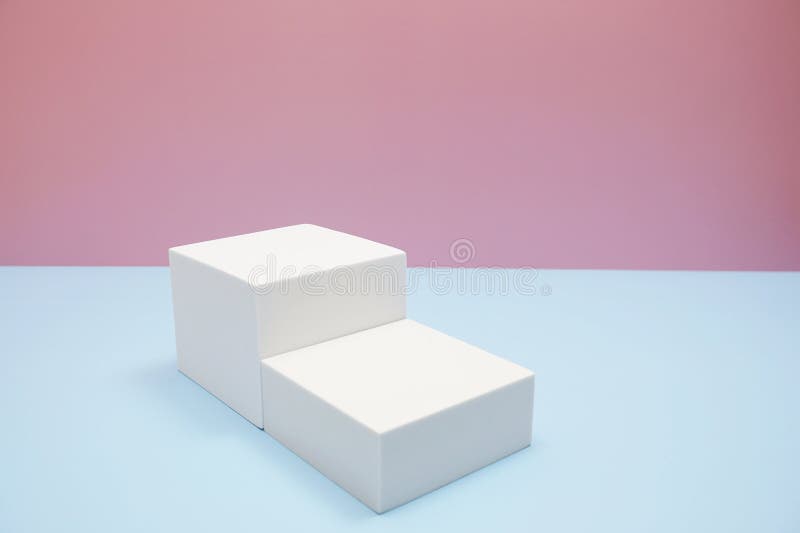 Podium Display Scene Stage Showcase Front View with Copy Space on Pink ...