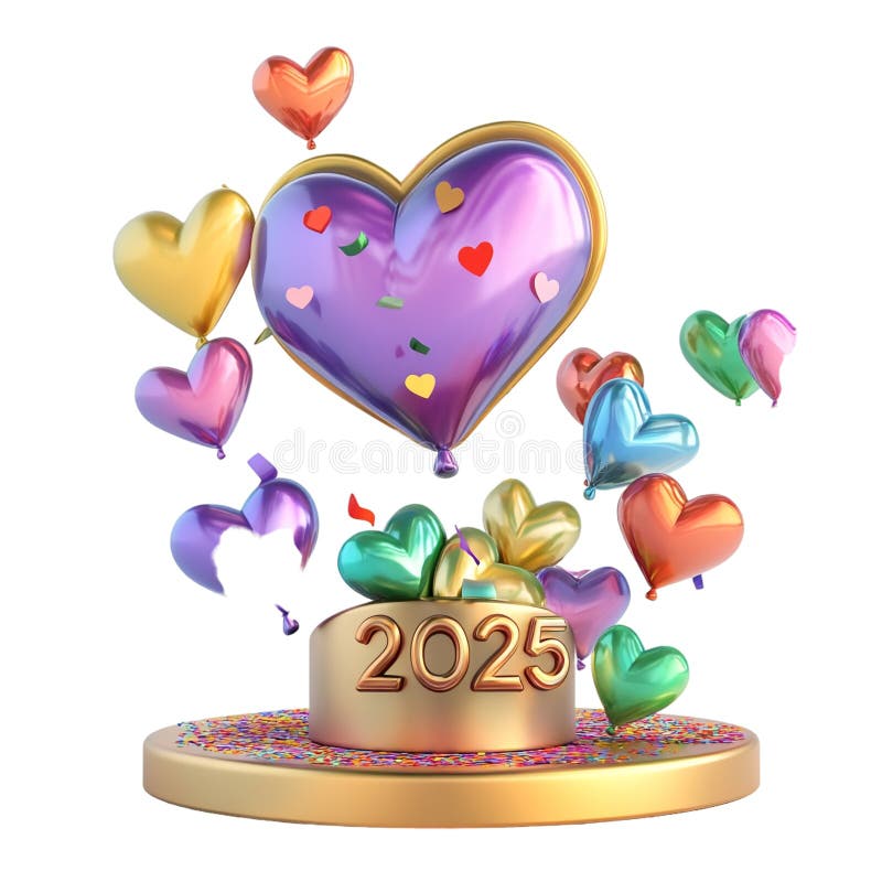 Podium Displaying 2025 Text Isolated on a Transparent Background Stock ...