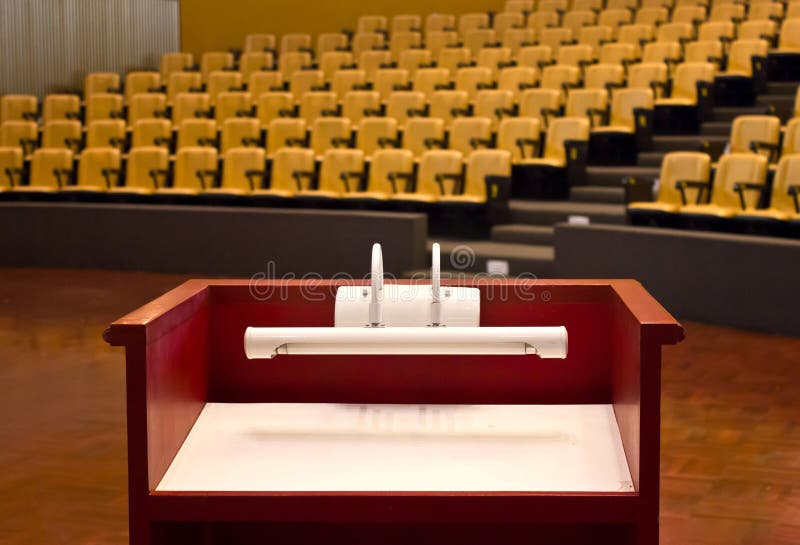 Podium in Empty Conference Room. Stock Photo - Image of auditorium ...