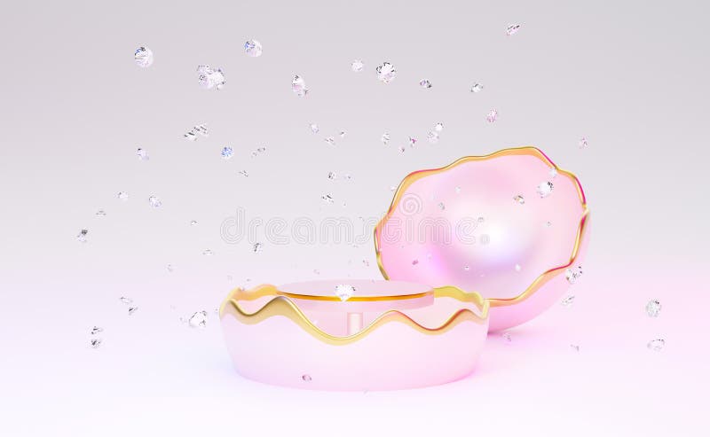 Podium Empty and Diamond with Egg Shell in White Composition for Modern ...