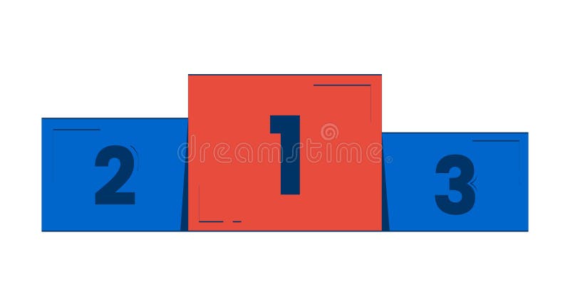 Podium Finish for Competition Winners 2D Doodle Object Stock ...