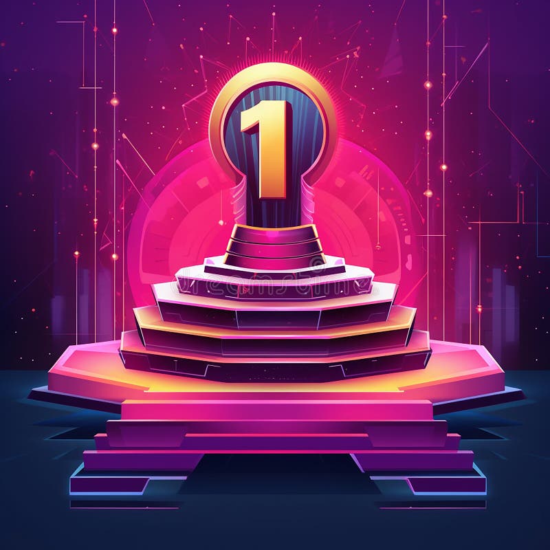 Podium with First Place on Stage. Stock Illustration - Illustration of ...