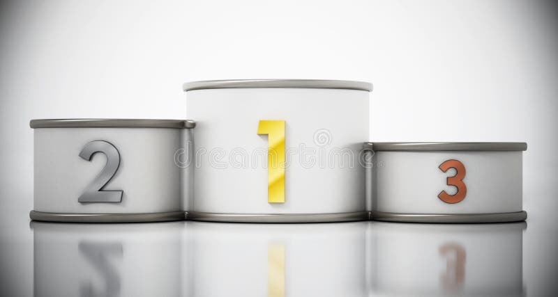 Podium with First, Second and Third Places. 3D Illustration Stock ...