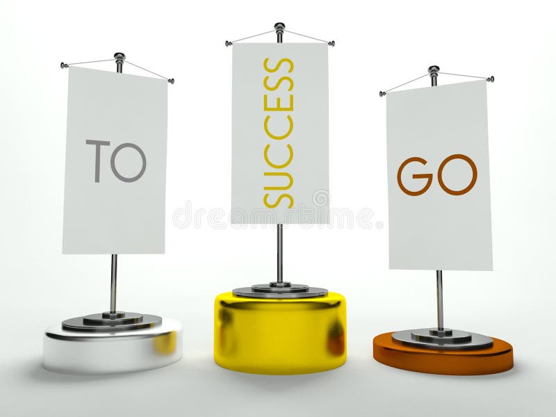 Podium with Go To Success Sign on Flags Stock Illustration ...