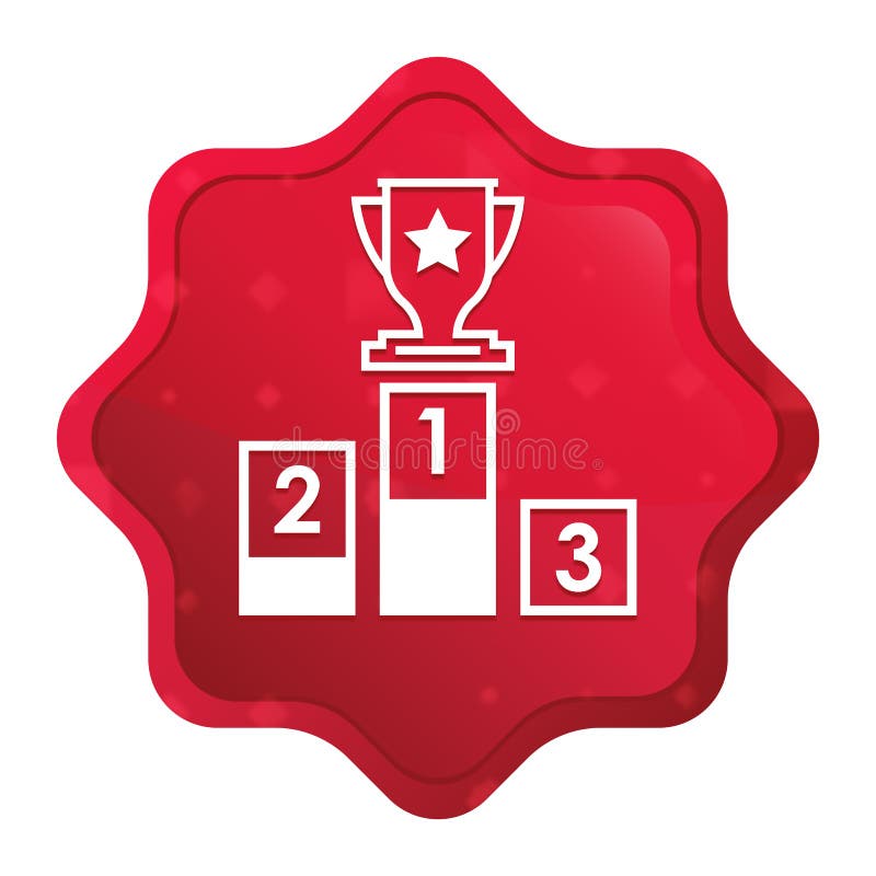 Podium Icon Misty Rose Red Starburst Sticker Button Stock Illustration ...