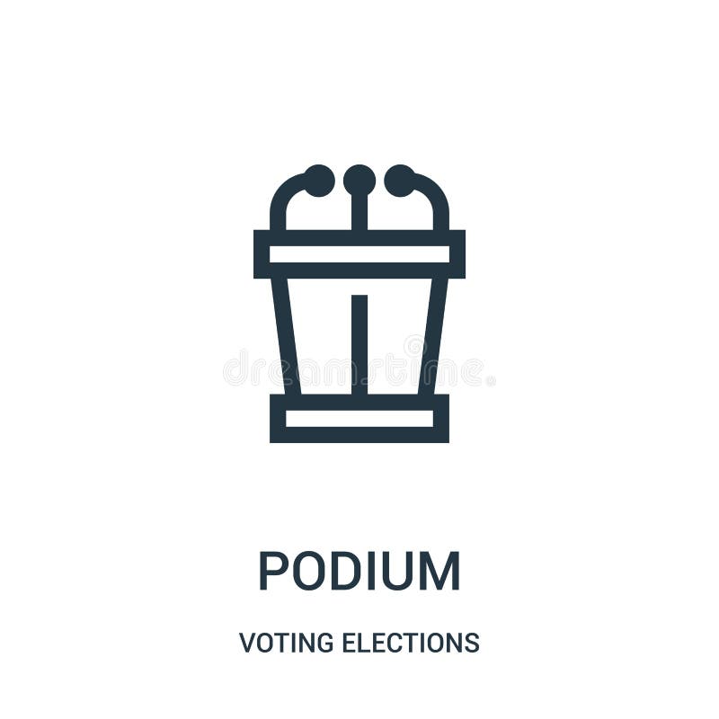 Podium Icon Vector from Voting Elections Collection. Thin Line Podium ...