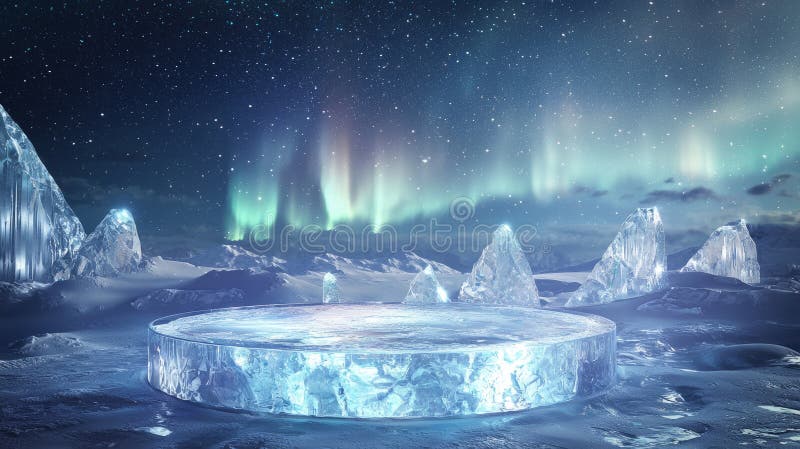Podium with an Icy, Crystalline Structure Stock Image - Image of sheer ...