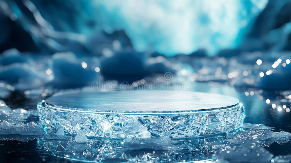 Podium with an Icy, Crystalline Structure Stock Photo - Image of ...
