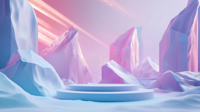Podium with an Icy, Crystalline Structure Stock Image - Image of ...