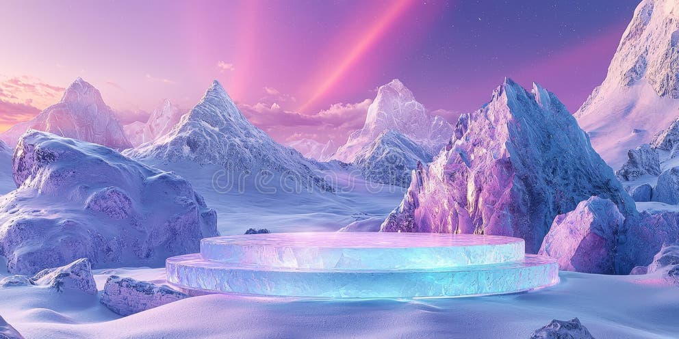 Podium with an Icy, Crystalline Structure Stock Image - Image of ...