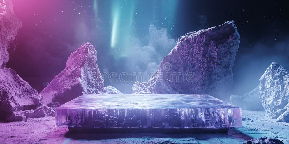 Podium with an Icy, Crystalline Structure Stock Image - Image of smooth ...