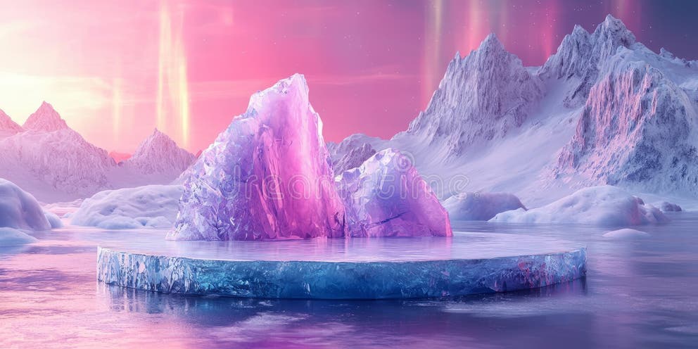 Podium with an Icy, Crystalline Structure Stock Image - Image of ...