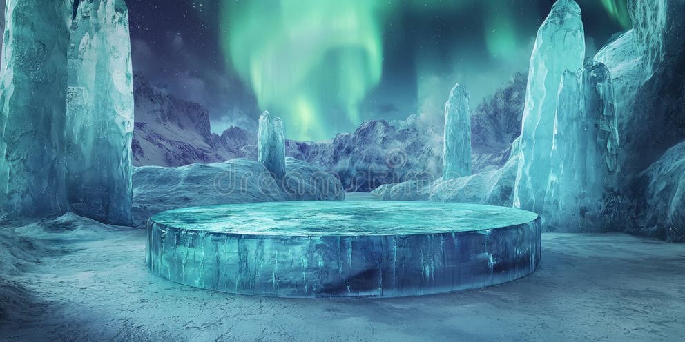 Podium with an Icy, Crystalline Structure Stock Photo - Image of ...