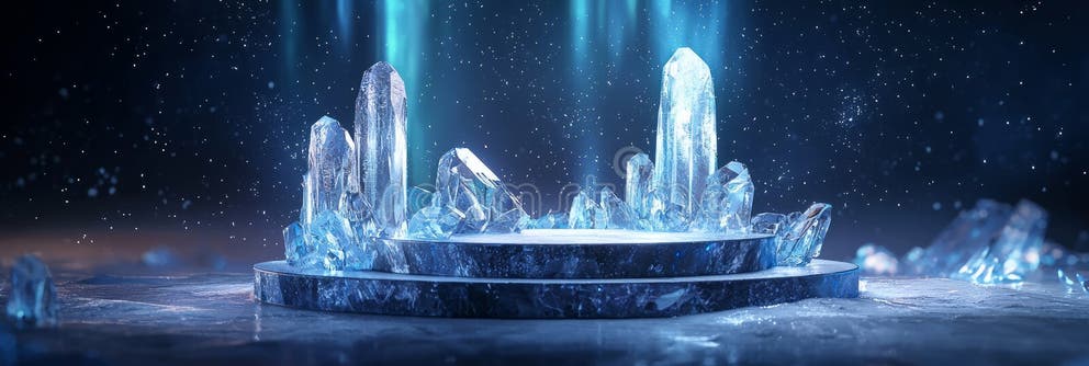 Podium with an Icy, Crystalline Structure Stock Image - Image of ...