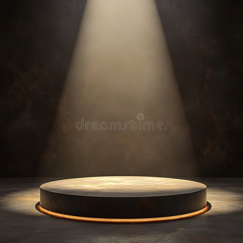 Podium Illuminated by Spotlights. Stage Backdrop. Vector Illustration ...