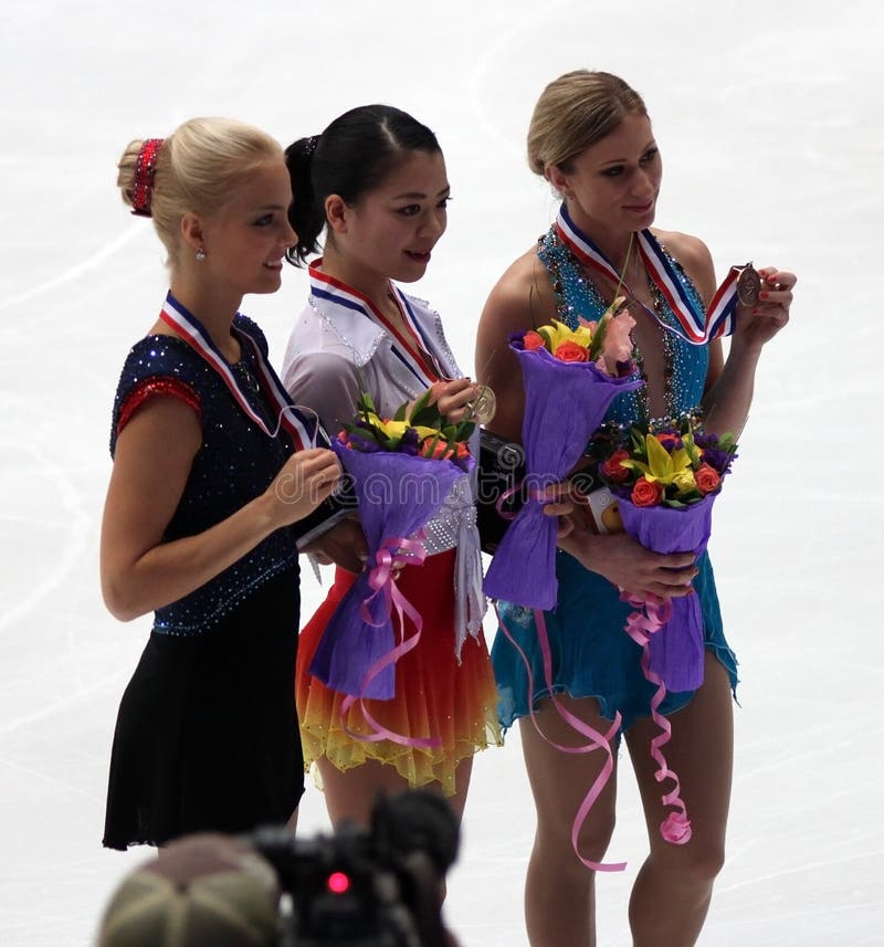 Podium - Ladies Figure Skating Editorial Image - Image of kiira, ladies ...