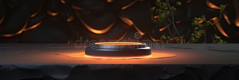 A Podium with Lava Cracks. Sci Fi Scene in Black with a Glow of Fire ...
