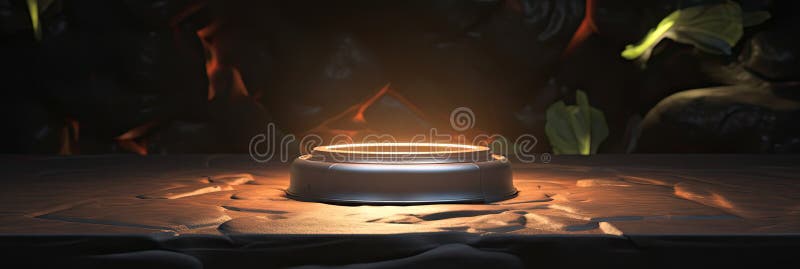 A Podium with Lava Cracks. Sci Fi Scene in Black with a Glow of Fire ...