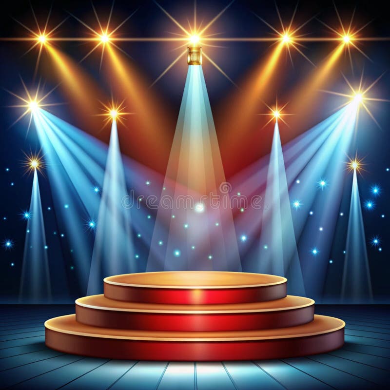 Podium with Lighting. Stage, Podium Stock Illustration - Illustration ...