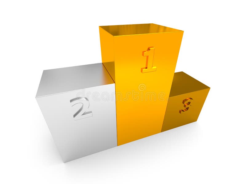 Podium Met Eerst, Tweede En Derde Plaatsen Stock Illustratie ...