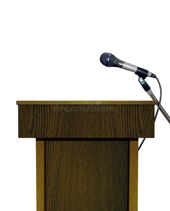 Podium with Microphone stock photo. Image of wooden, media - 36969248