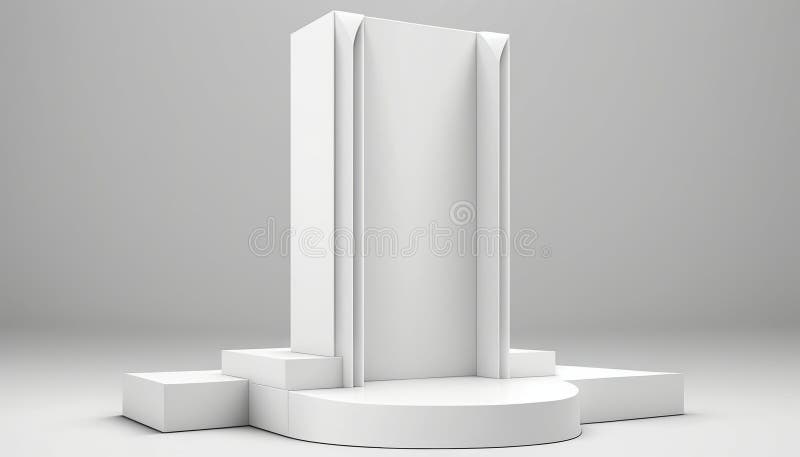 Podium Mockup Isolated on Background. Generative Ai. Stock Illustration ...