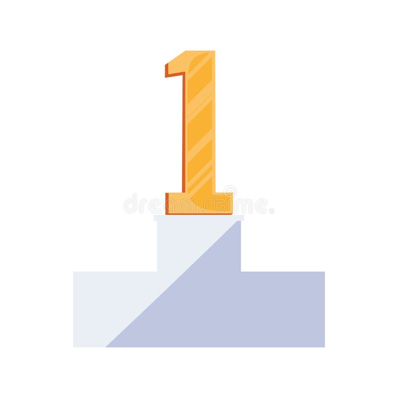 Podium with number one stock illustration. Illustration of design ...