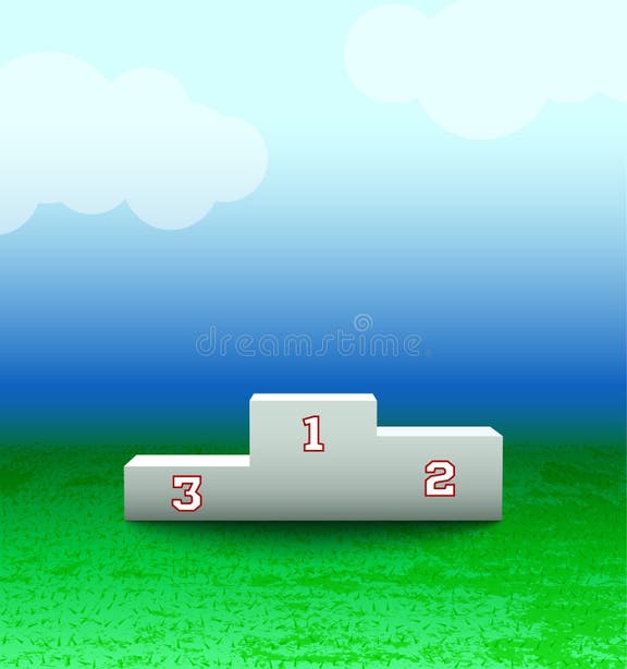 Podium with Numbers on the Field Stock Vector - Illustration of finish ...
