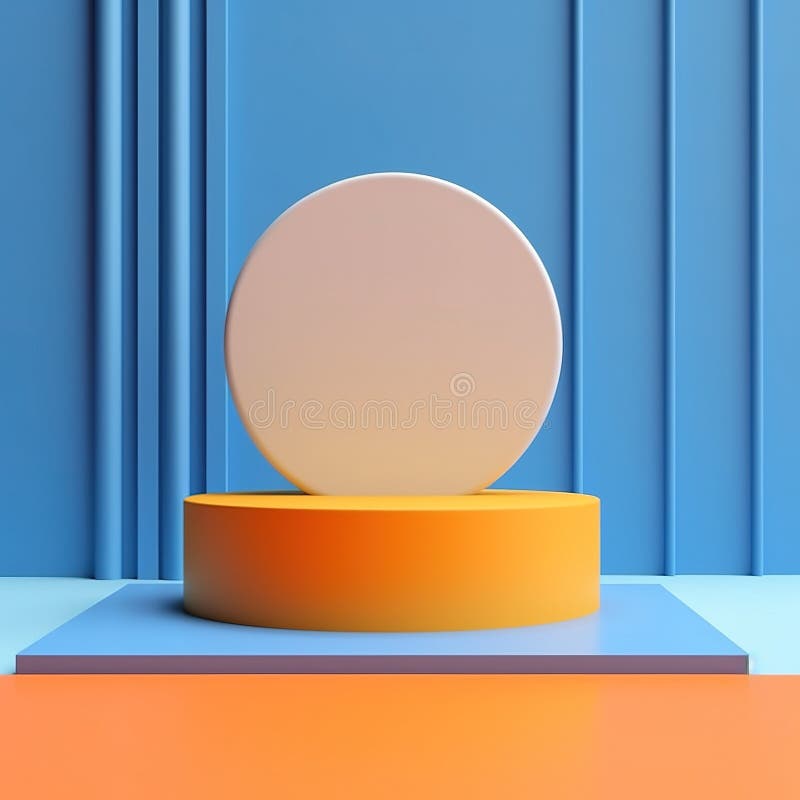 Podium with Orange and Blue Concept. Podium with Blue and Orange Color ...