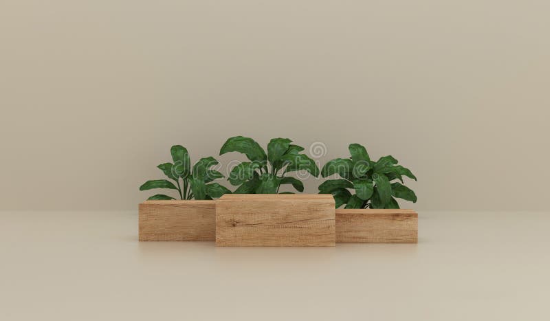 A Podium with Plants Behind it. Ecology Concept Stock Illustration ...