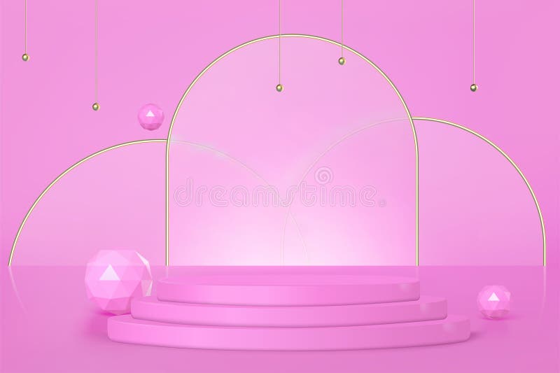 Podium Platform Display Scene with Golden Arches Stock Vector ...