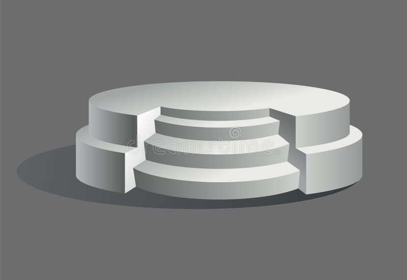 Podium Realistic. Showroom Pedestal, Floor Stage Platform Vector ...
