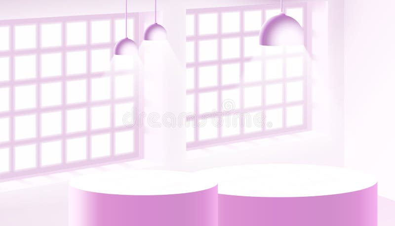 Podium Room House, Minimal Modern Studio, Platform Scene. Vector Stock ...