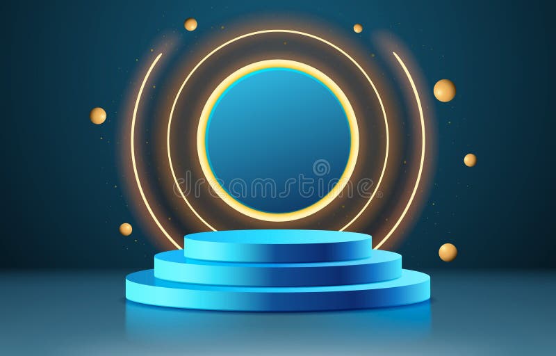 Podium Space Star, Event Show Stage, Game Podium Light. Vector Stock ...