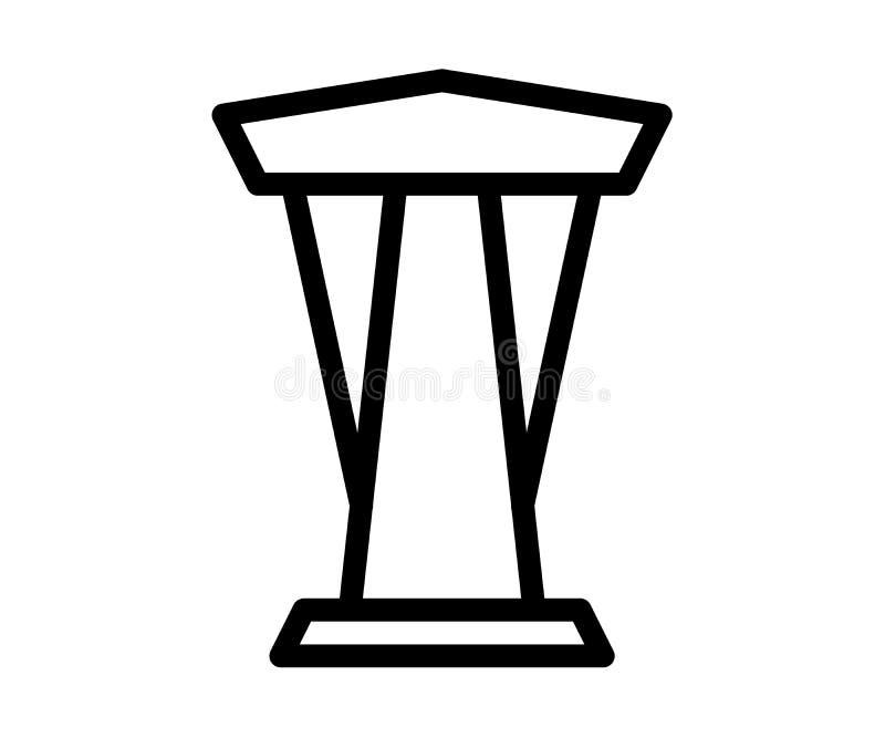 Podium Speech Platform Single Isolated Icon with Filled Line Style ...