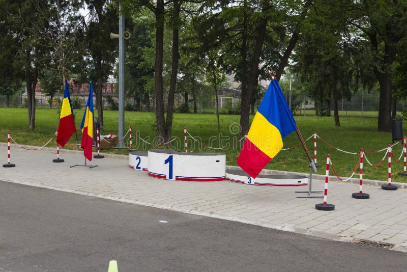 Awarding Area and a Podium at a Street Race Stock Photo - Image of ...