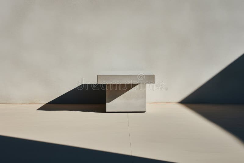 Podium, Table with Shadow Cast. Mnimalist Elegance Concrete Product ...