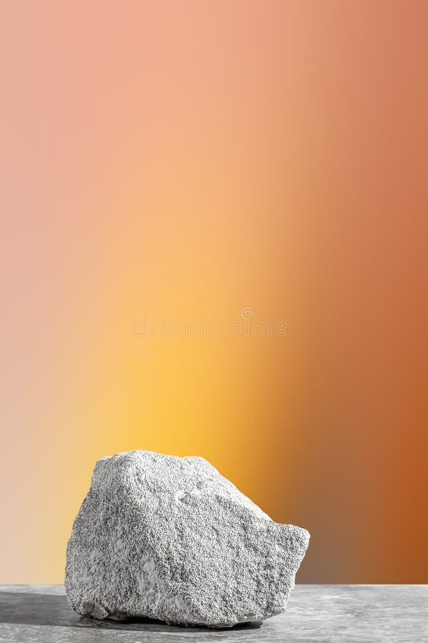 Podium Texture Stone for Presentation on a Orange Gradient Background ...