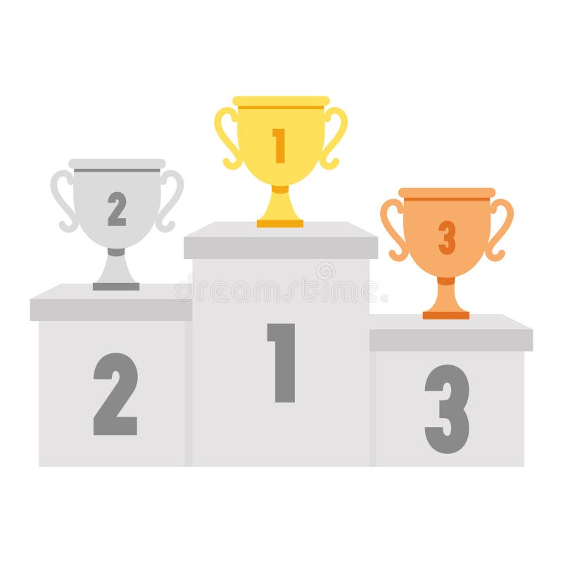 Podium with trophies icon stock illustration. Illustration of success ...