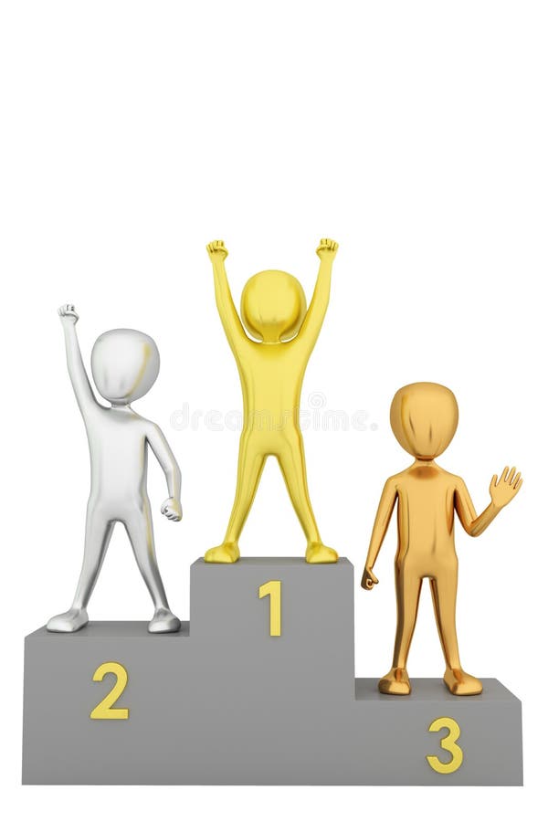 Podium Voor De Winnaars. 3d Beeld. Stock Illustratie - Illustration of ...