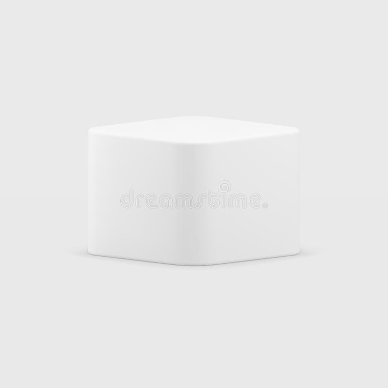 Podium White Smooth Cube Geometric Platform Minimalist 3d Decorative ...