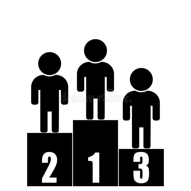 Podium for Winners of Competition Black White Stock Vector ...