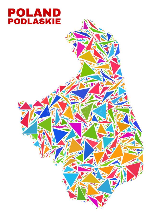 Podlaskie Voivodeship Map - Mosaic of Color Triangles Stock Vector ...
