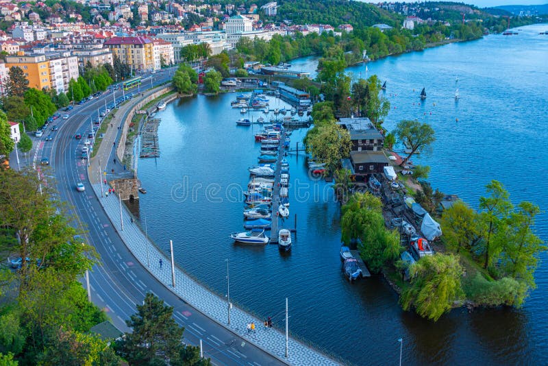 Podoli Harbor in Prague, Czech Republic Stock Photo - Image of ...