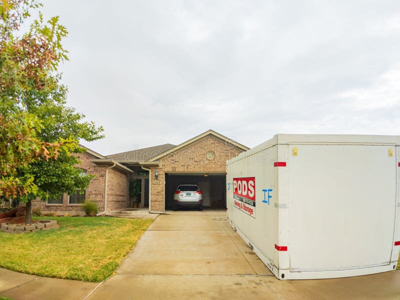 PODS Container Outside a House Editorial Stock Photo - Image of ...