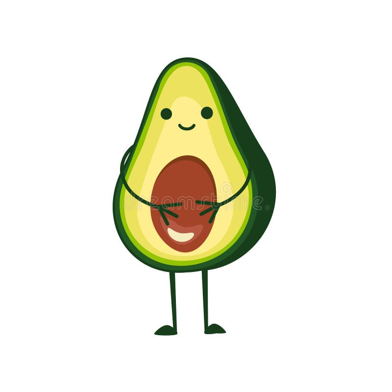 Happy Avocado Cartoon. Generative AI Stock Illustration - Illustration ...