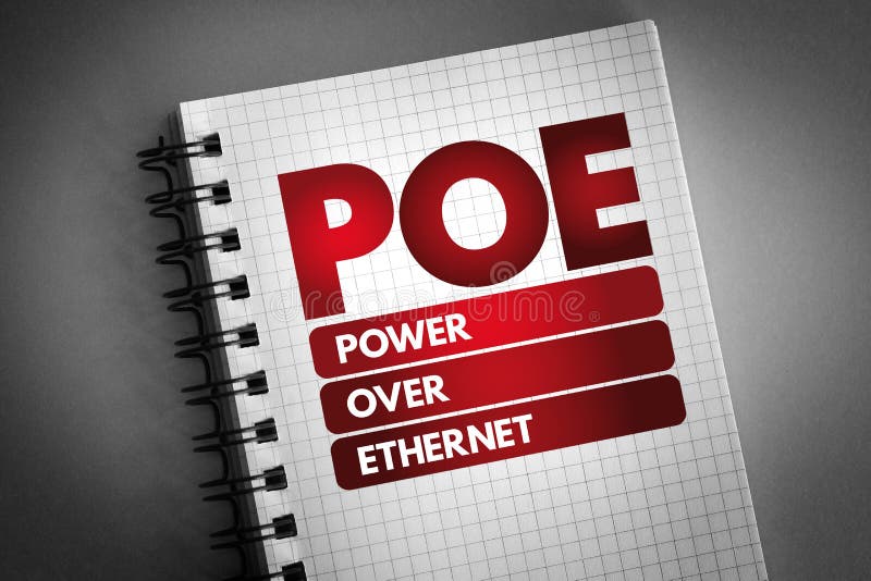 PoE - Power Over Ethernet Acronym on Notepad, Technology Concept ...