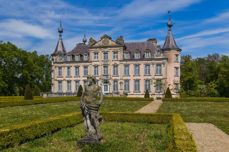 Poeke castle. Belgium stock photo. Image of culture, medieval - 53359442